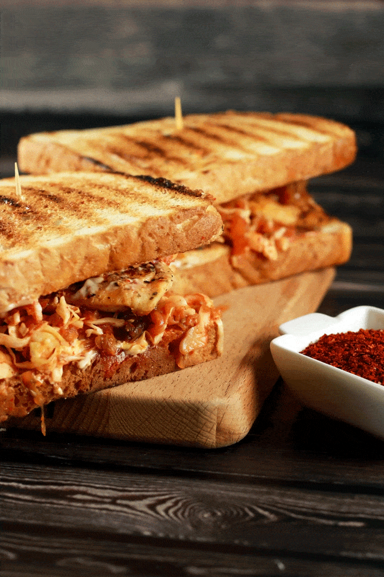 Spicy Crunchy Kimchi Sandwich | Scrambled Chefs